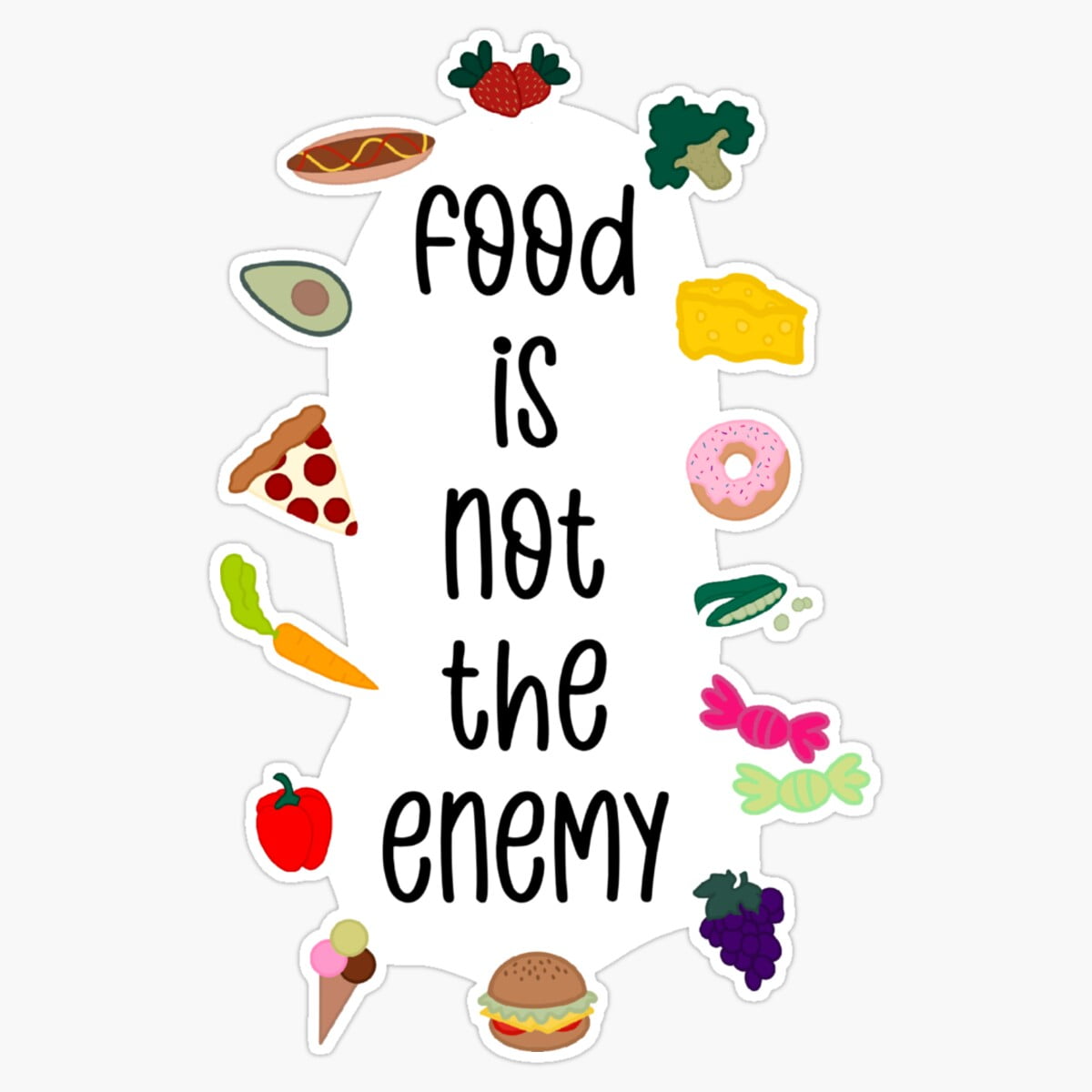 Maneki Food Is Not The Enemy Eating Disorder Recovery Er, Phone Decal ...