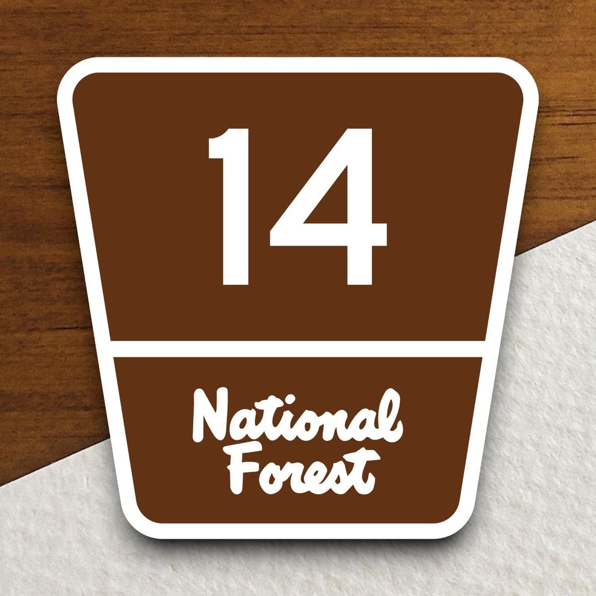 Maneki Forest Highway Route 14 Road Sign Sticker, Road Trip Sticker ...