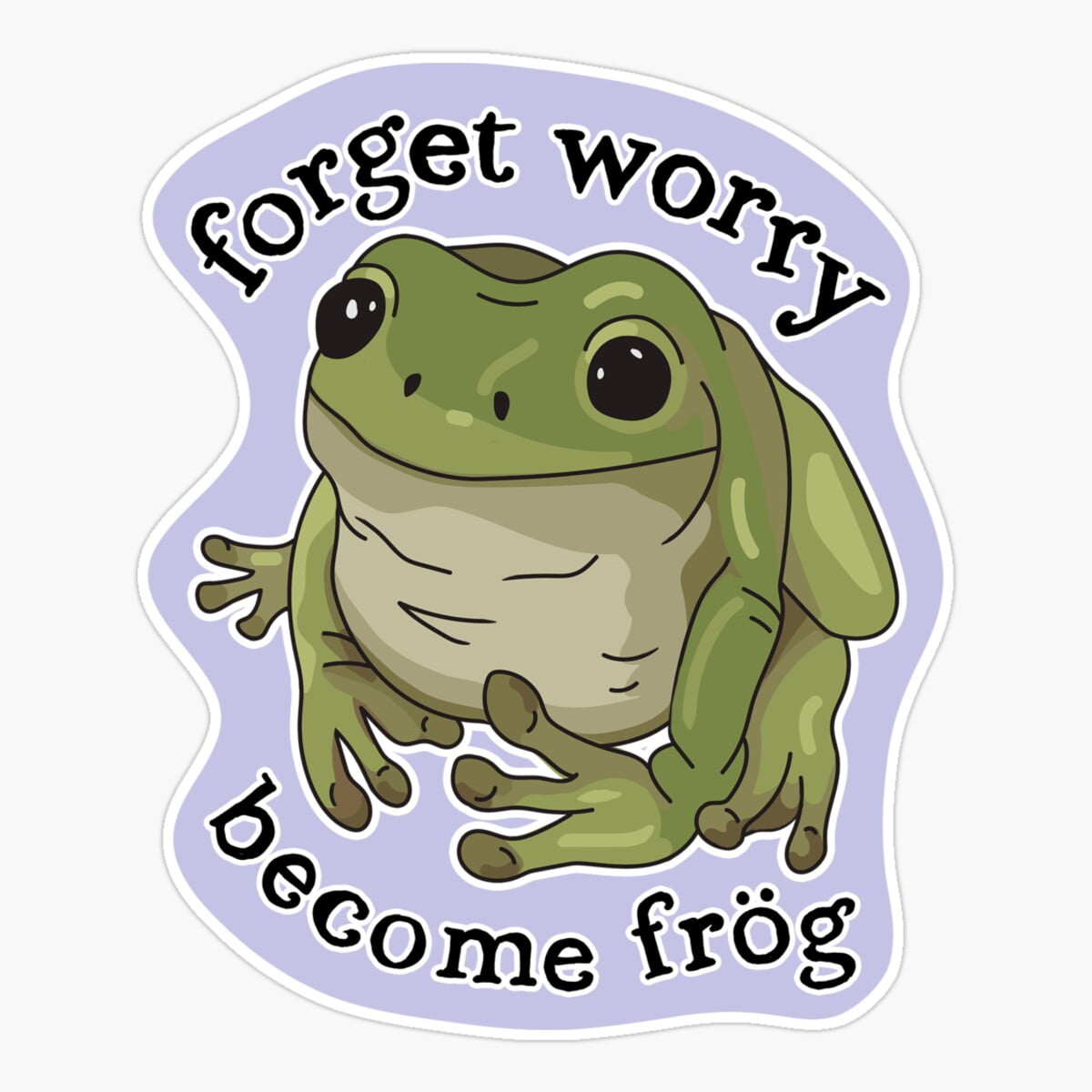 Maneki Forget Worry Frog - Funny Cute Frogs Toad Anxiety Frog Er, Phone ...