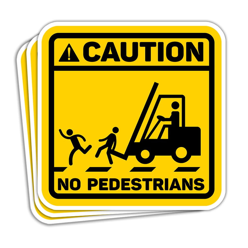 Maneki Forklift Caution No Pedestrians Sticker Funny Forklift Driver ...