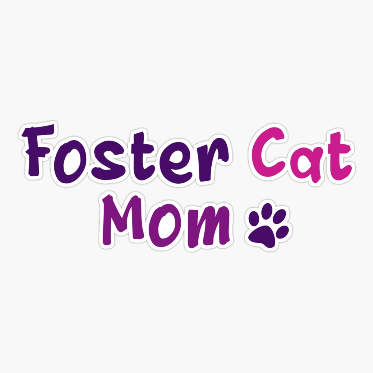 Maneki Foster Cat Mom Er, Phone Decal Water Bottle Stickers Car Decals ...