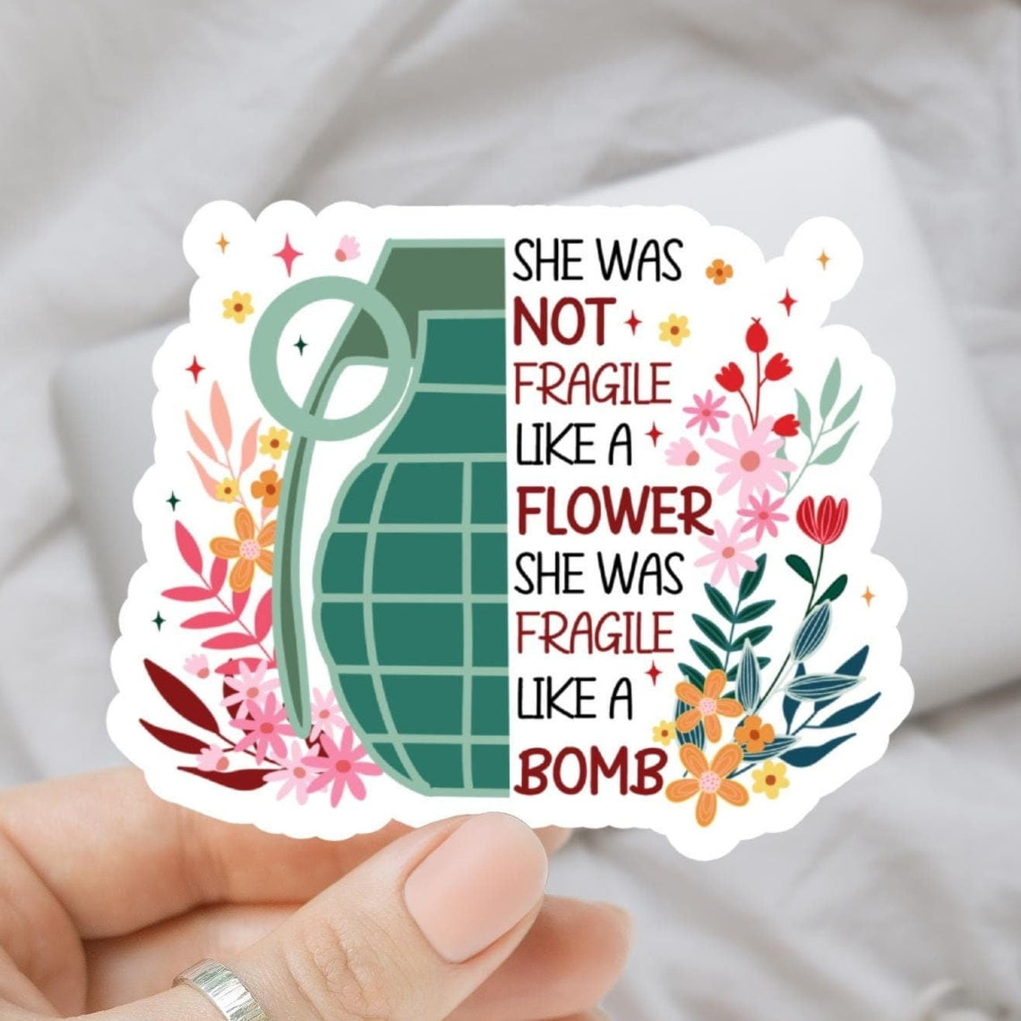 Maneki Fragile Like a Bomb Feminist er | Survivor Warrior Waterproof ...