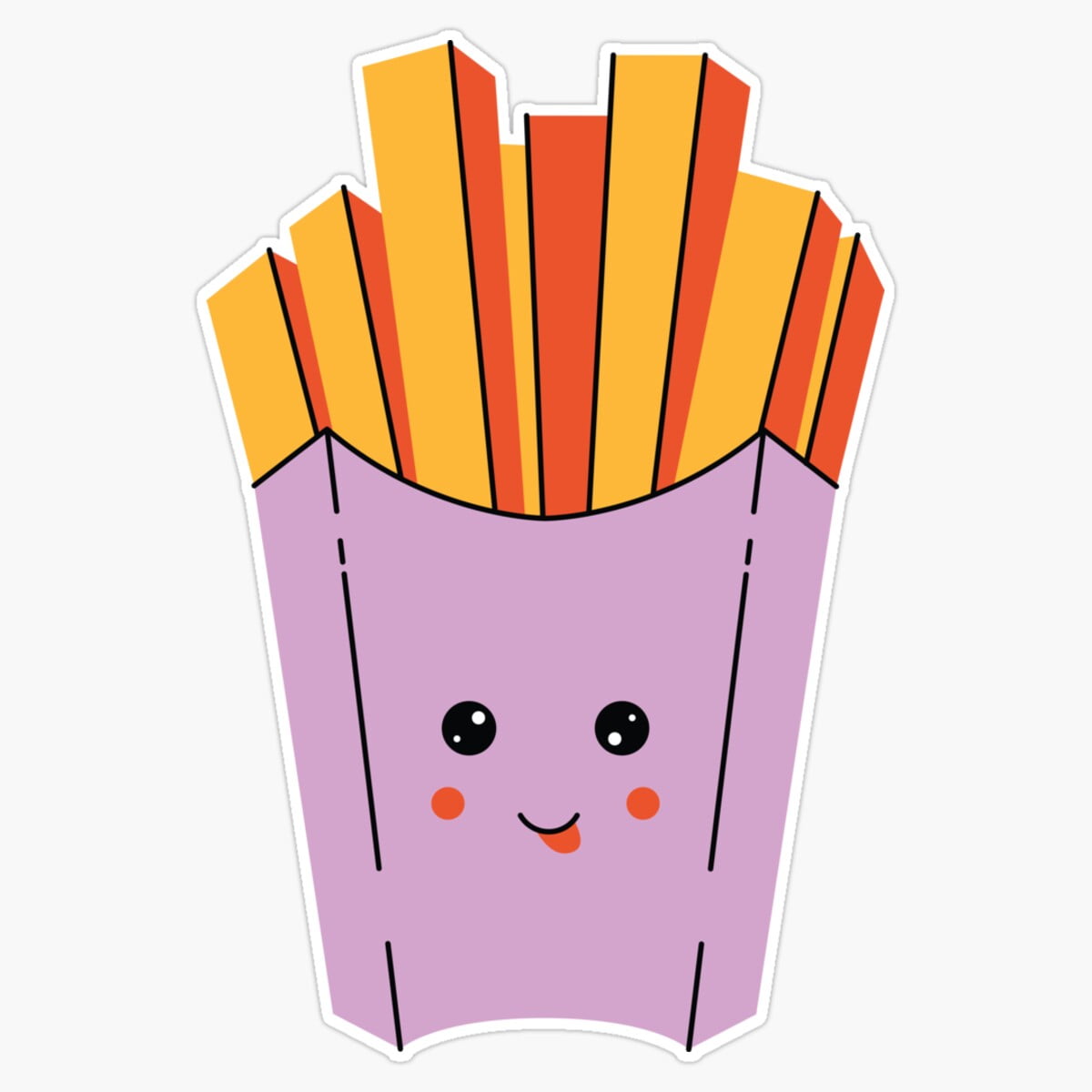 Maneki French Fries Er With Cute Kawaii Face Er, Phone Decal Water ...