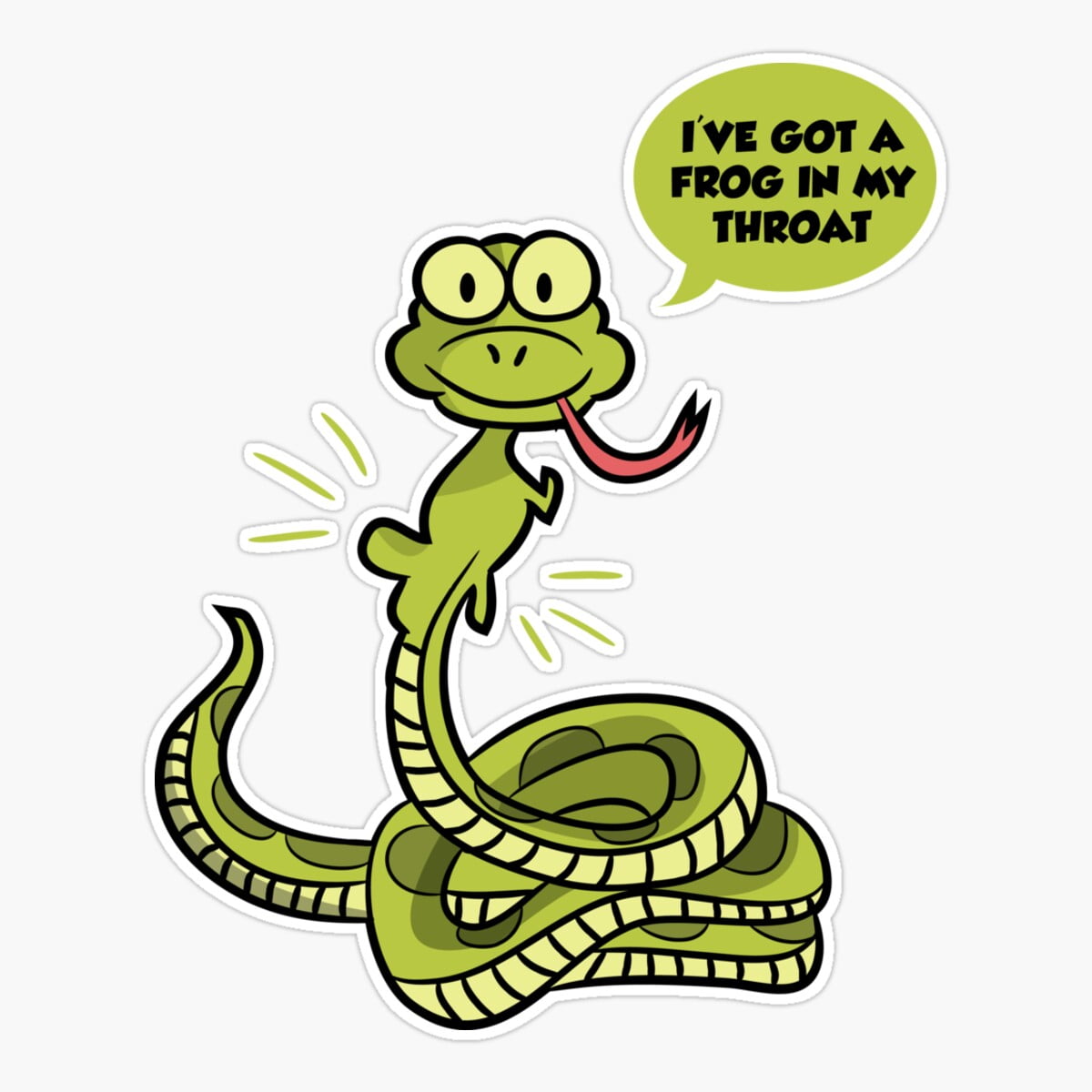 Maneki Frog In Throat - Funny Snake Er, Phone Decal Water Bottle ...