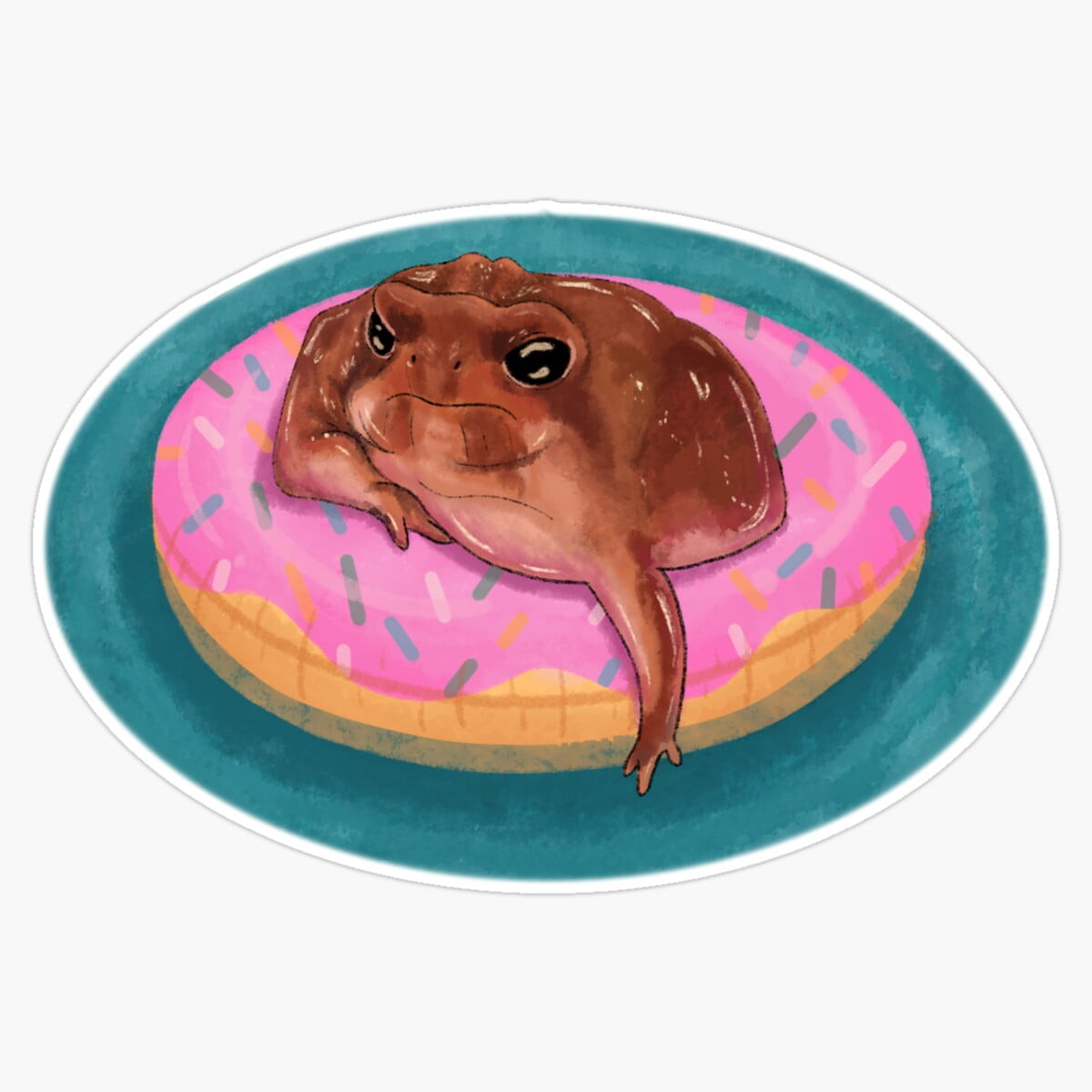 Maneki Frog On A Floaty Er, Phone Decal Water Bottle Stickers Car ...