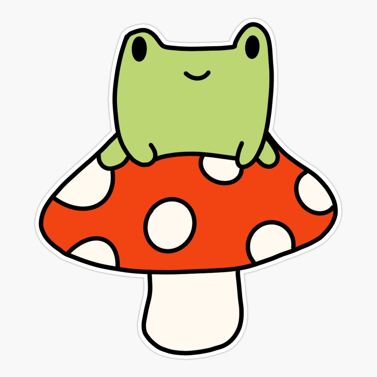 Maneki Frog On Mushroom Sticker, Phone Decal Water Bottle Stickers Car ...