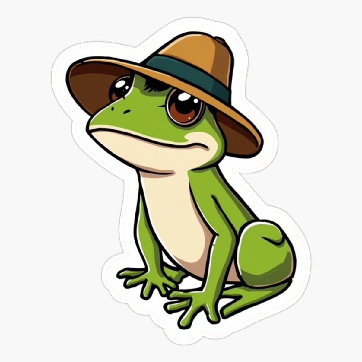 Maneki Frog With A Hat Er, Phone Decal Water Bottle Stickers Car Decals, Funny Birthday Gift ...