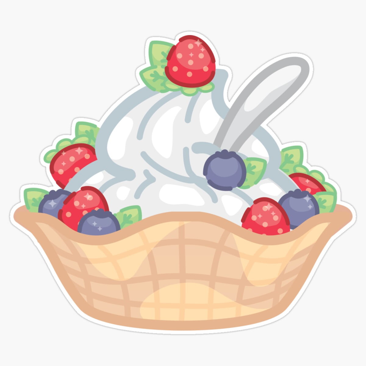 Maneki Frozen Yogurt In A Waffle Cup Er, Phone Decal Water Bottle ...