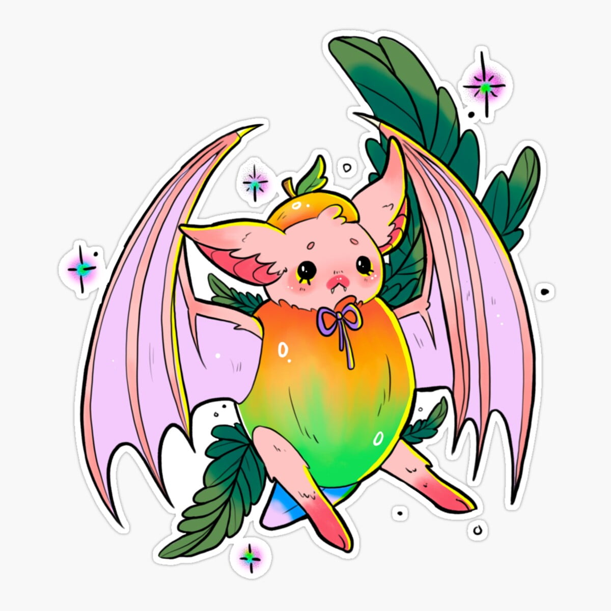 Maneki Fruit Bat - Mango Ver. Er, Phone Decal Water Bottle Stickers Car ...