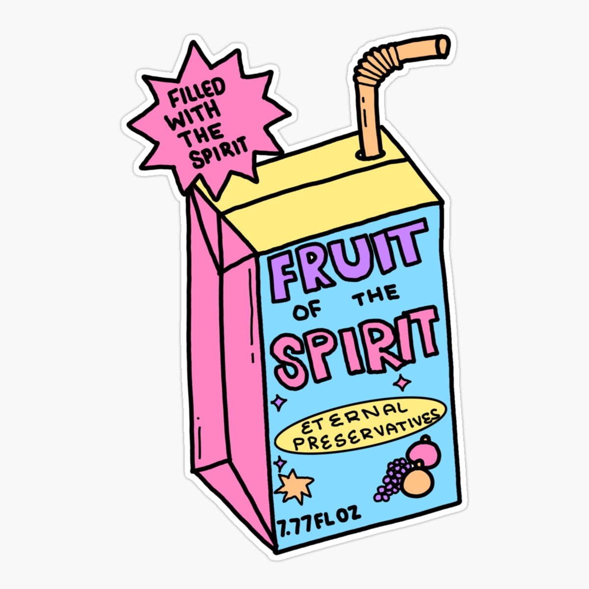 Maneki Fruit Of The Spirit Juice Box Christian Humor Er, Phone Decal ...
