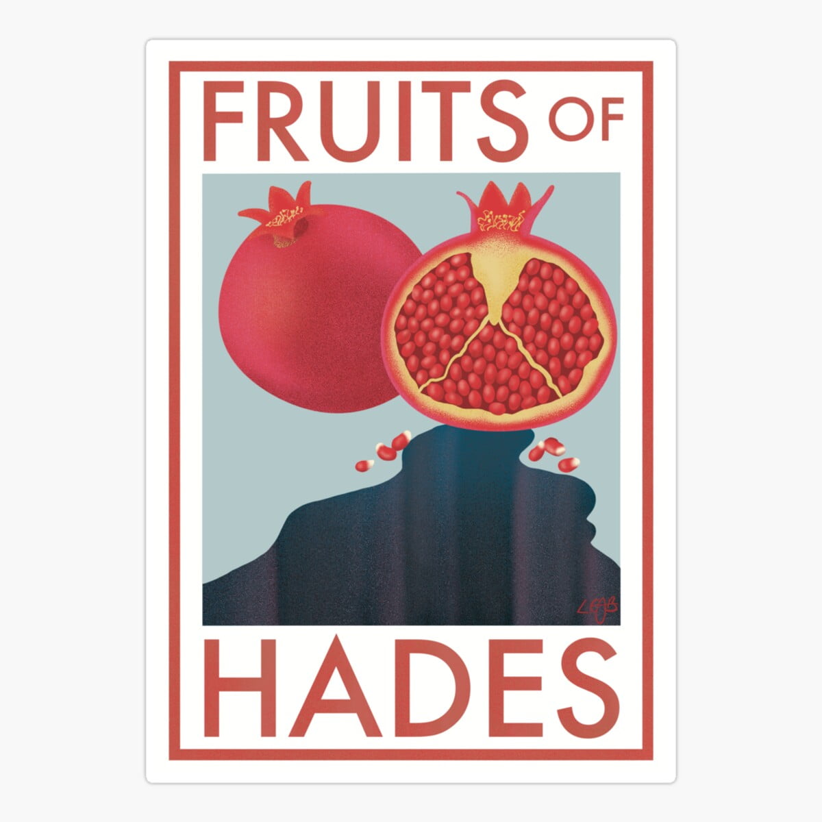 Maneki Fruits Of Hades Ancient Greek Mythology Retro Travel Food Poster ...