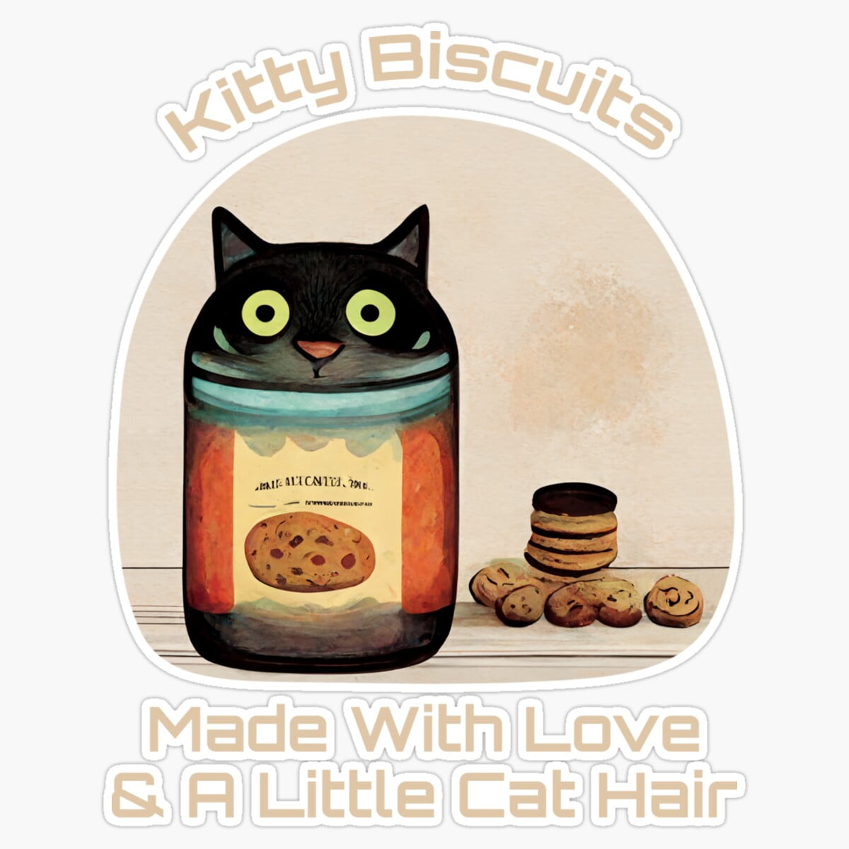 Maneki Funny Black Cute Cat Making Biscuits With Love And Cat Hair In A ...