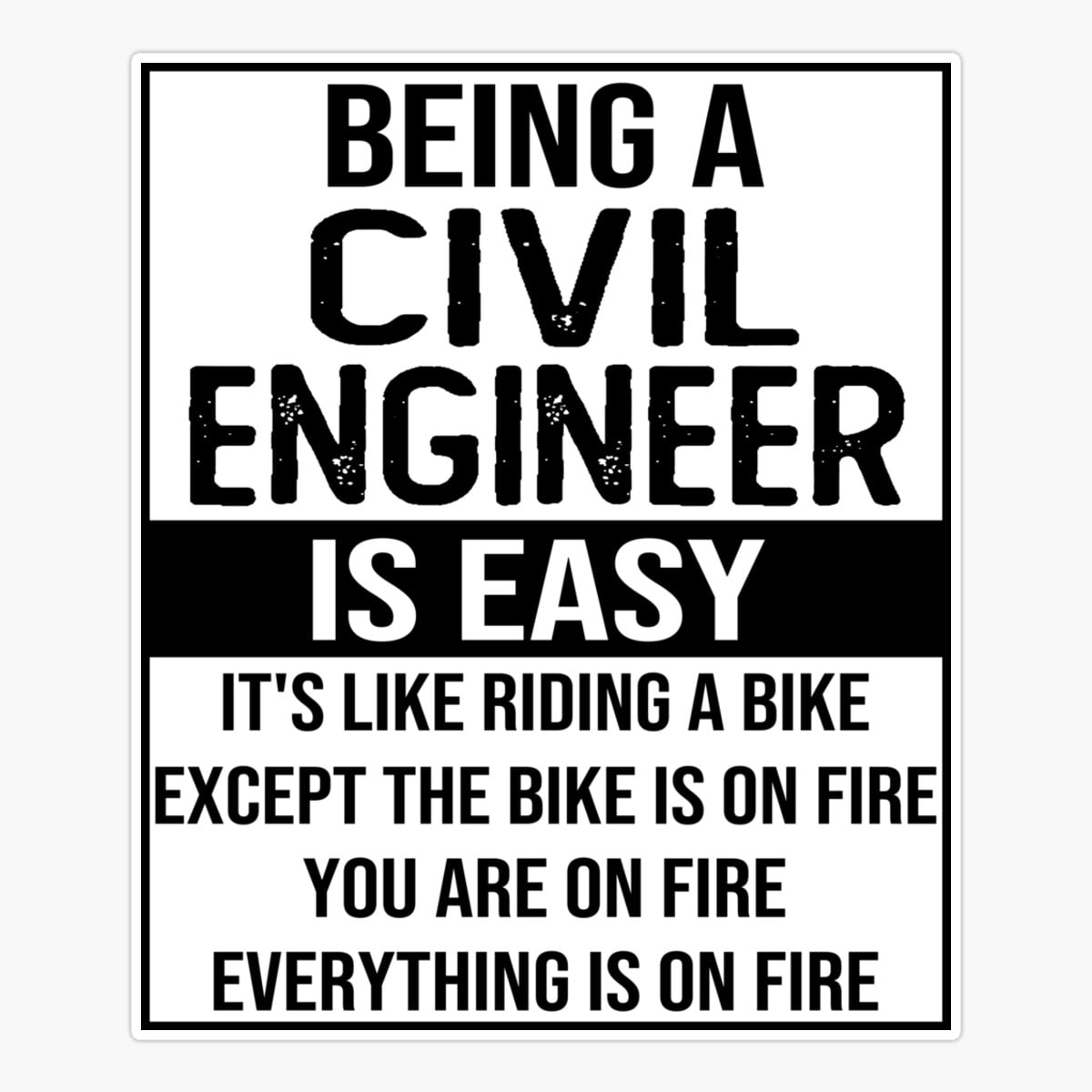 Maneki Funny Civil Engineer Saying: Being A Civil Engineer Is Easy ...