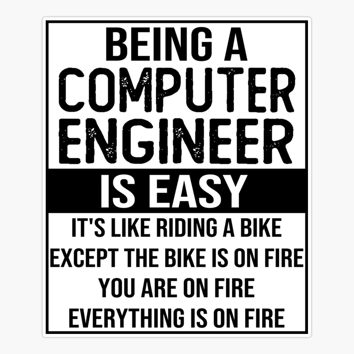 Maneki Funny Computer Engineer Saying: Being A Computer Engineer Is ...