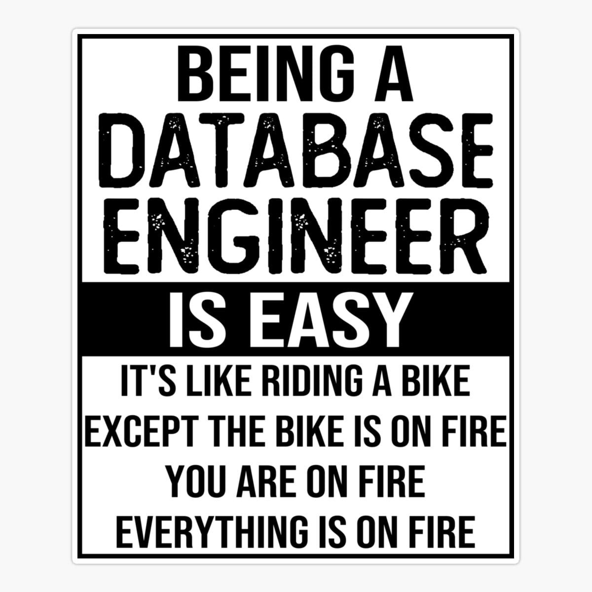 Maneki Funny Database Engineer Saying: Being A Database Engineer Is ...