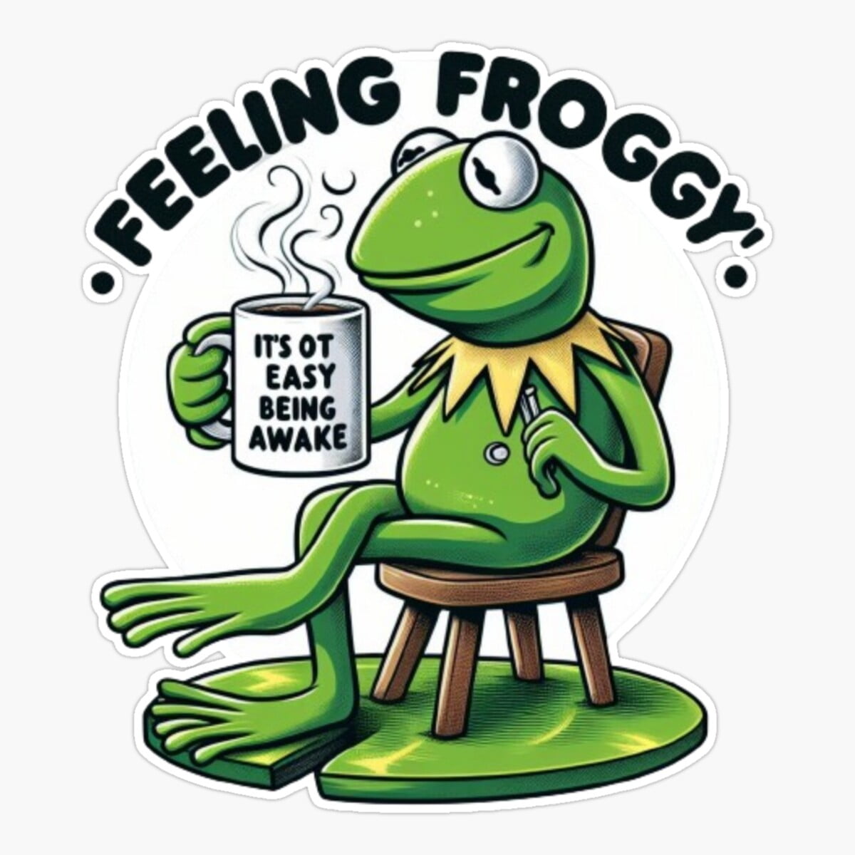 Maneki Funny Kermit Sipping Tea. Felling Froggy Frog Lovers Er, Phone ...