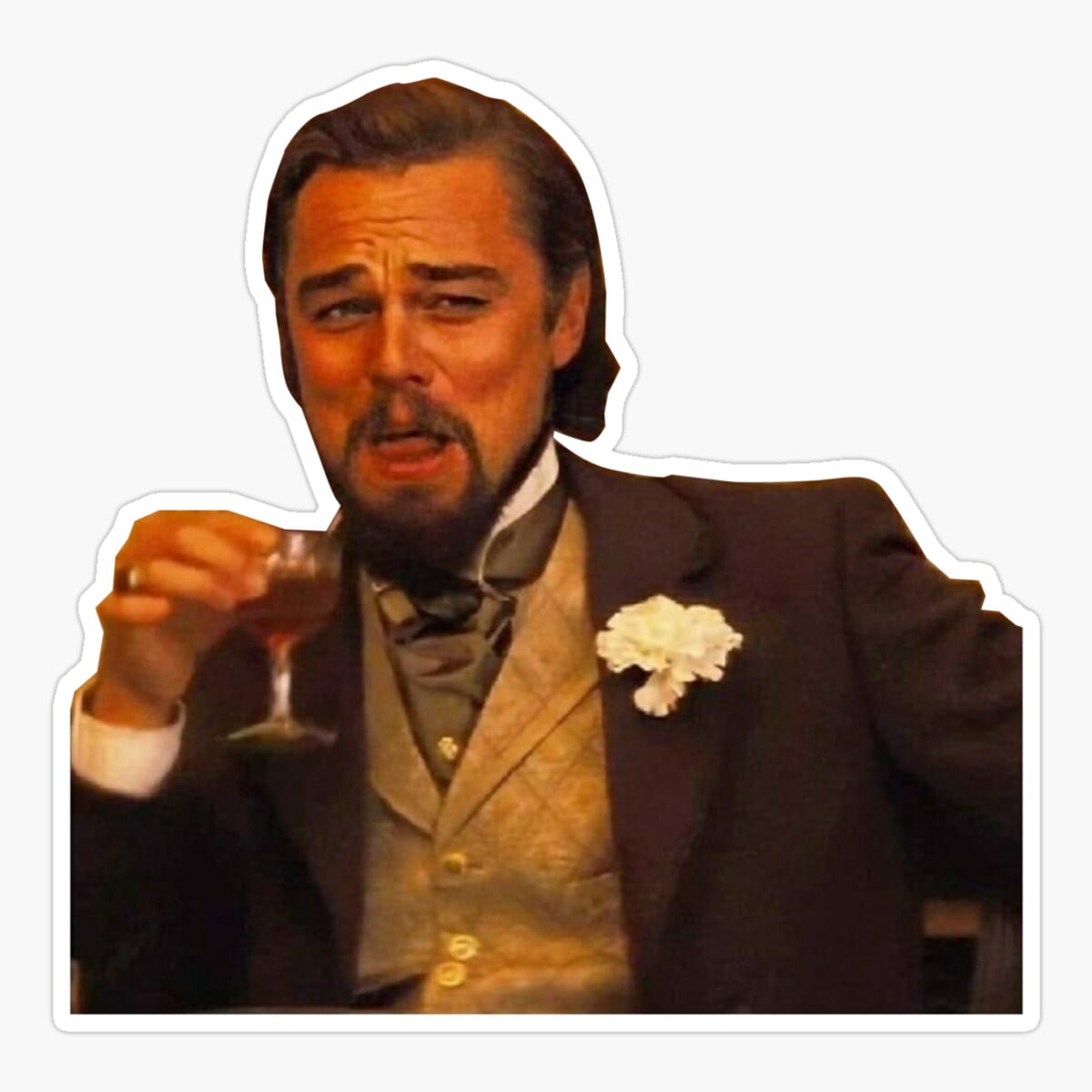 Maneki Funny Leonardo Dicaprio Django Laughing Tees Er, Phone Decal ...