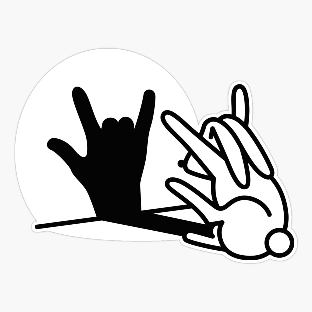 Maneki Funny Rabbit Shadow Hand I Love You Ily Sign Language Er, Phone ...