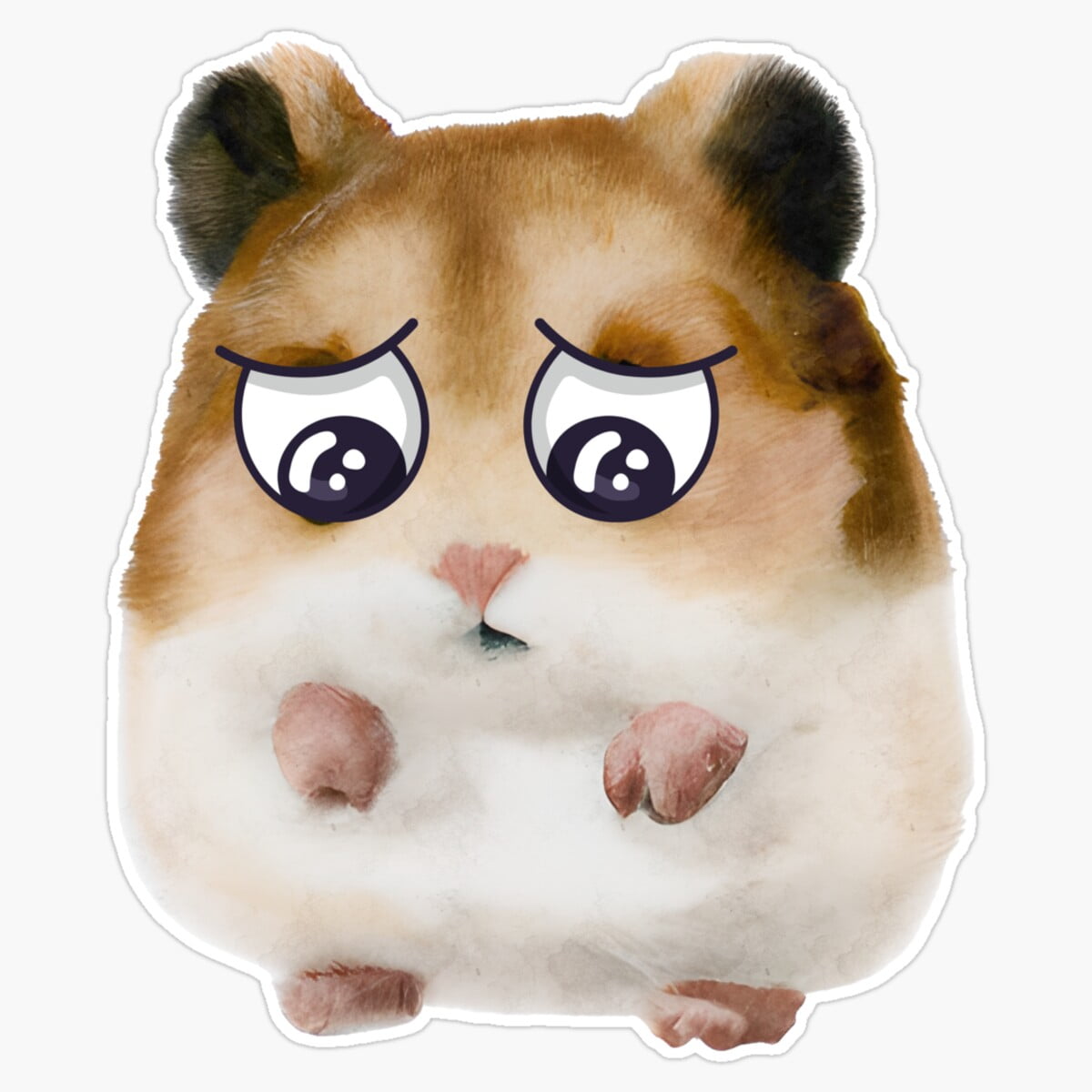 Maneki Funny Sad Hamster , Cute Hamster Cartoon Er, Phone Decal Water ...