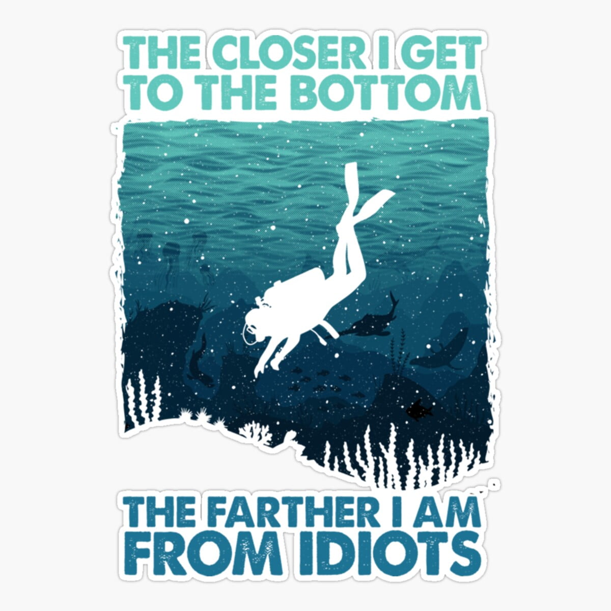 Maneki Funny Scuba Diving Themed Design Scuba Dive Er, Phone Decal ...