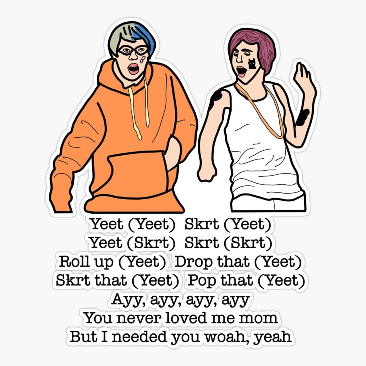 Maneki Funny Song And Dance Yeet Yeet Skrt Skrt Er, Phone Decal Water ...