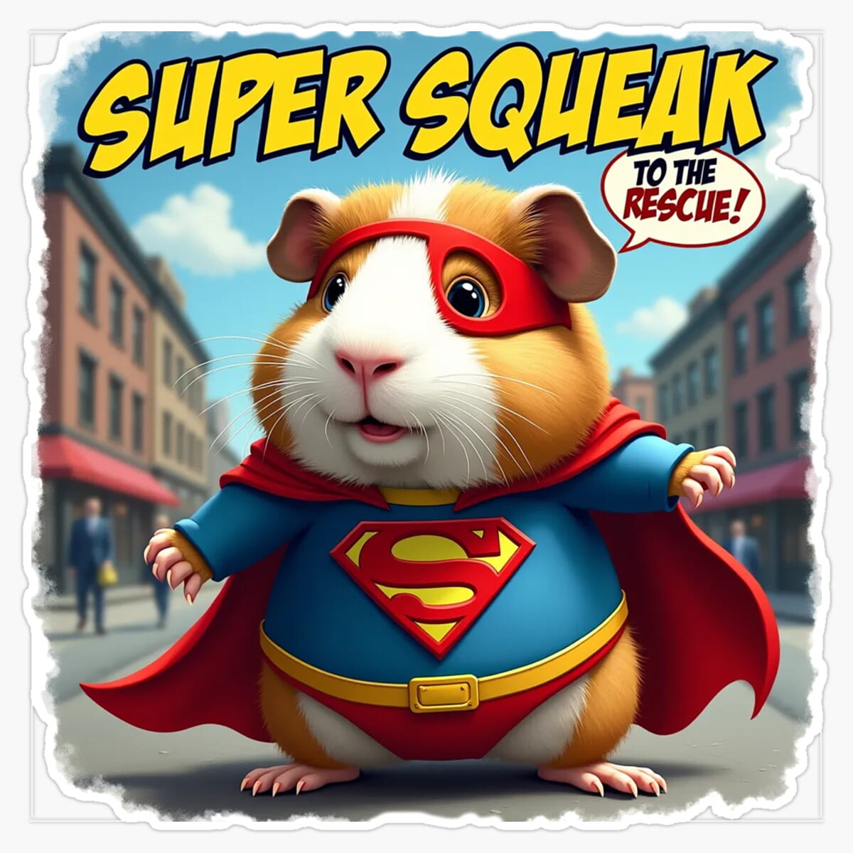 Maneki Funny Superhero Hamster Super Squeak To The Rescue T-Shirt Er ...