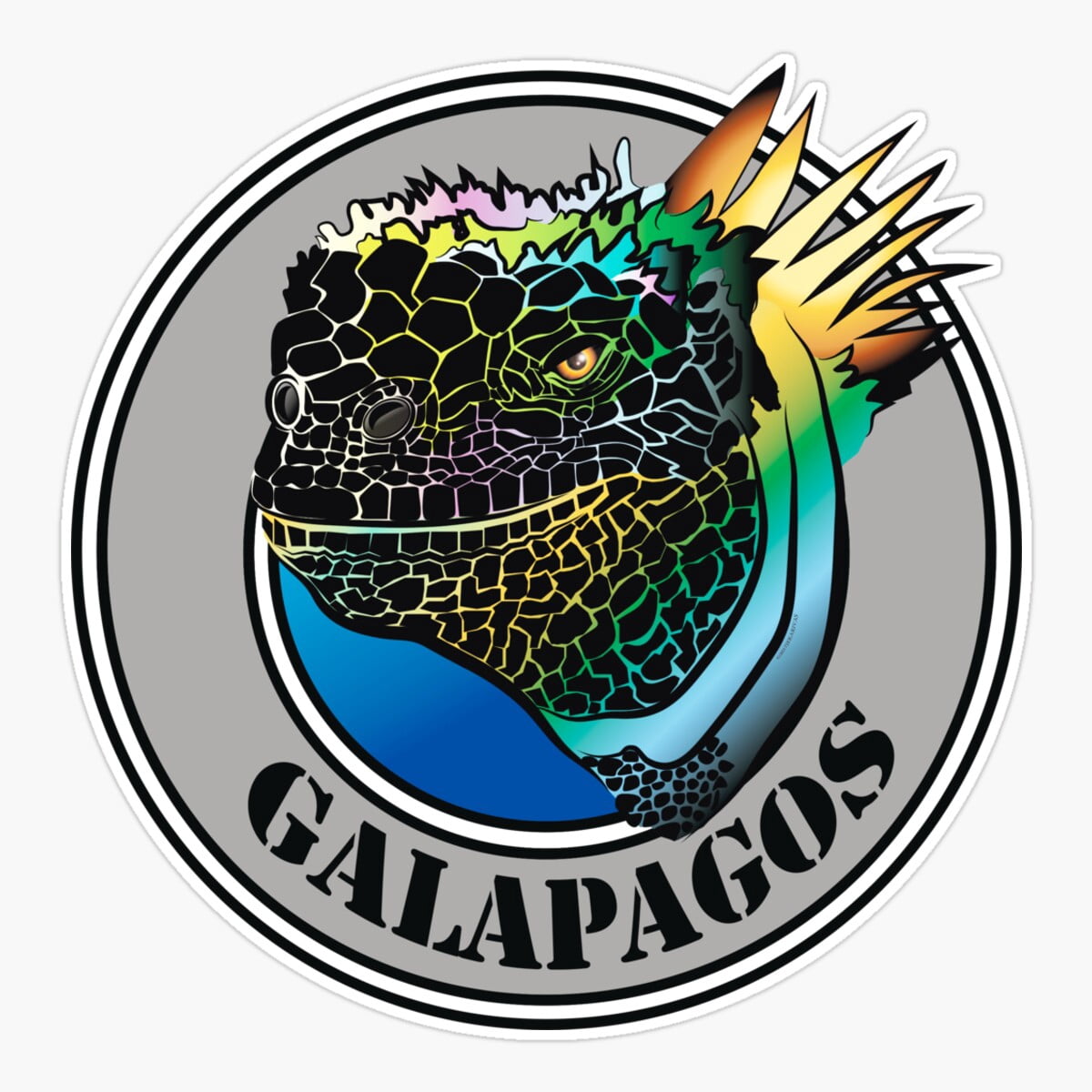 Maneki Galapagos Islands Marine Iguana Sticker, Phone Decal Water ...
