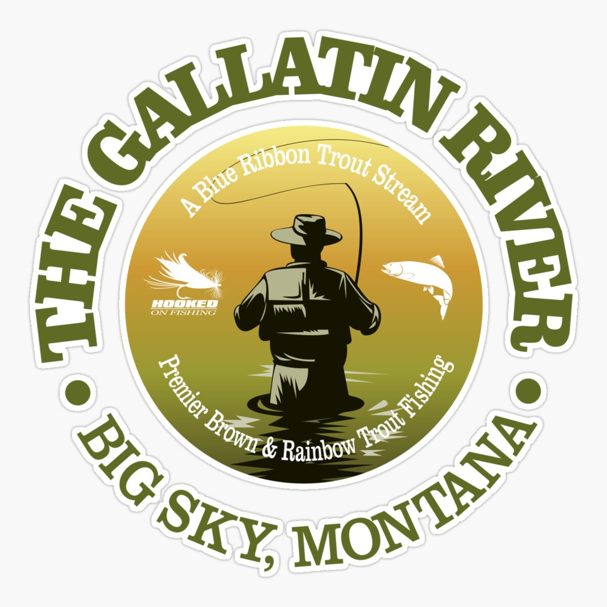 Maneki Gallatin River Ly Ishing (Sh) Er, Phone Decal Water Bottle Stickers Car Decals, Funny ...