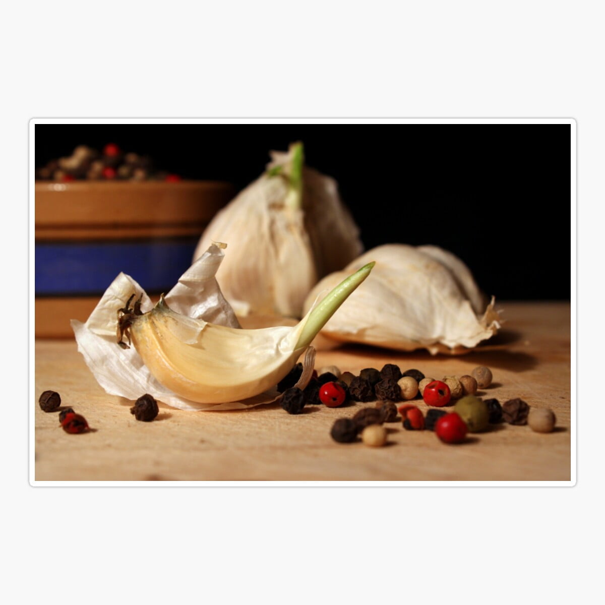 Maneki Garlic And Peppercorns Still Lie Sticker, Phone Decal Water ...