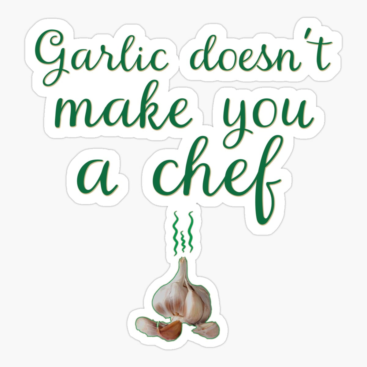 Maneki Garlic Doesn’T Make You A Che Sticker, Phone Decal Water Bottle ...