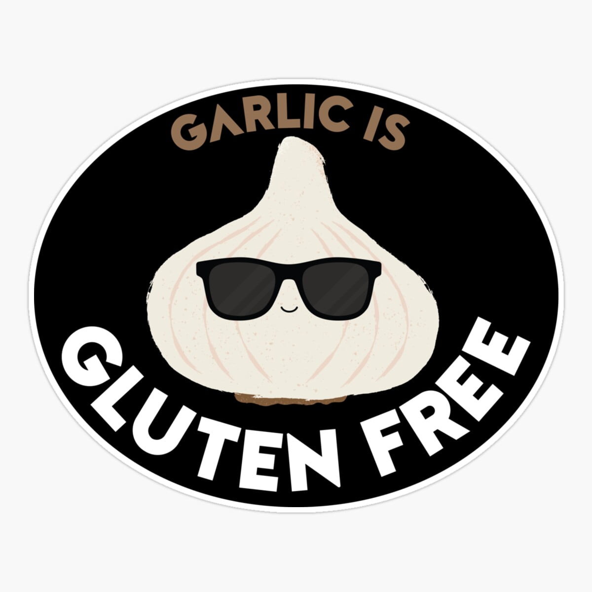 Maneki Garlic Is Gluten-Ree T Shirt Dark Mode Design Series Sticker ...