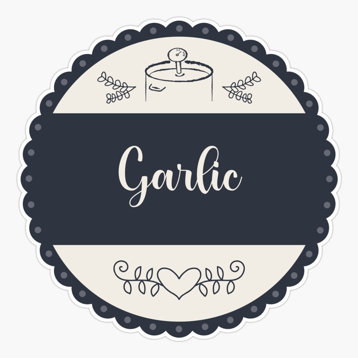 Maneki Garlic Kitchen Label Sticker, Phone Decal Water Bottle Stickers ...