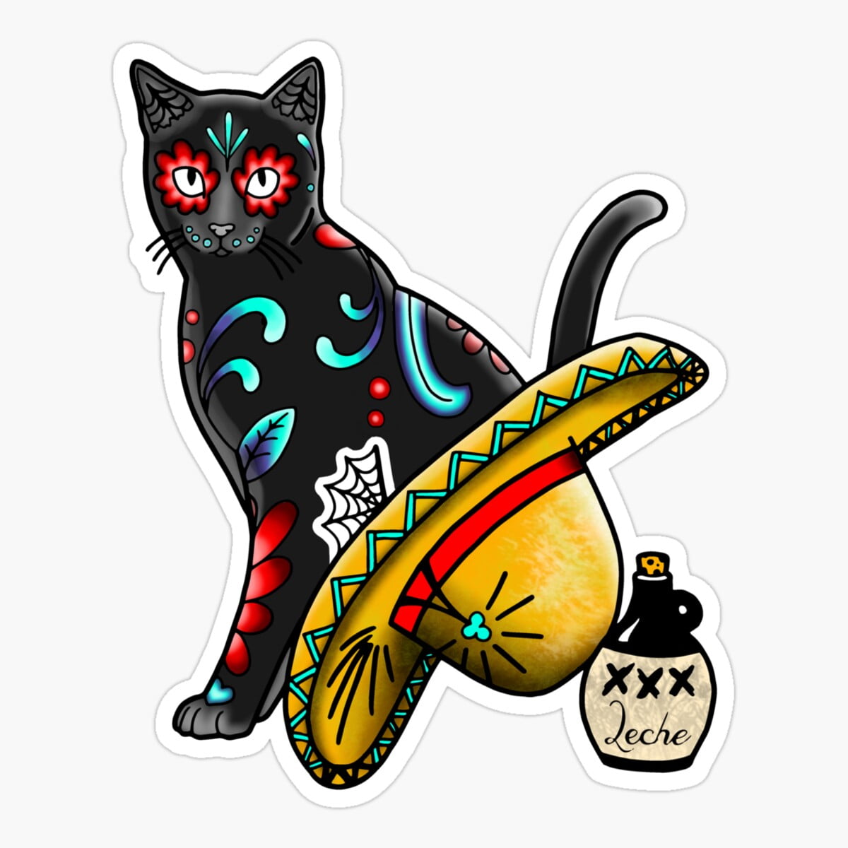 Maneki Gato En Un Sombrero - Day O The Dead Cat - Dia De Los Muertos ...