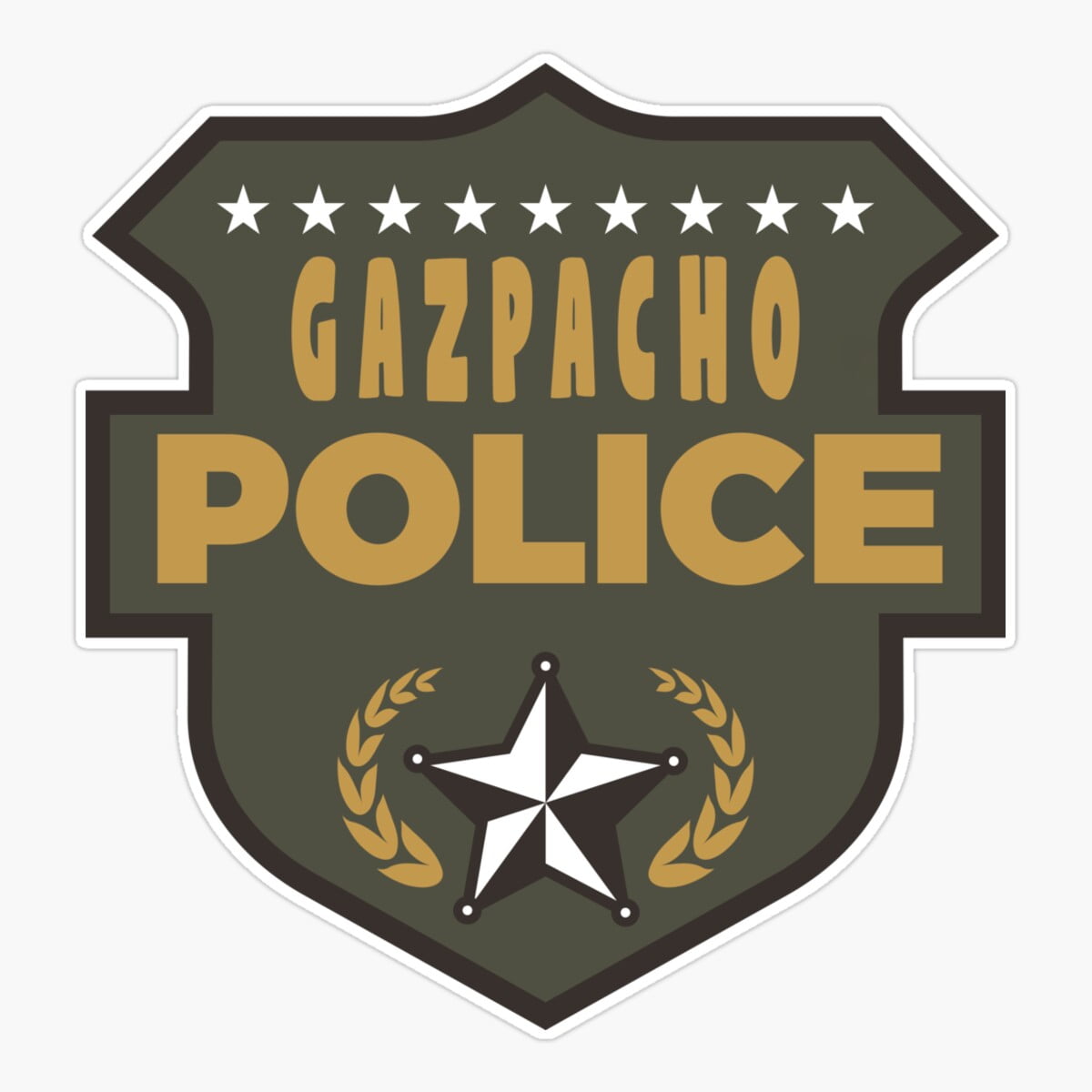 Maneki Gazpacho Police Badge Sticker, Phone Decal Water Bottle Stickers ...