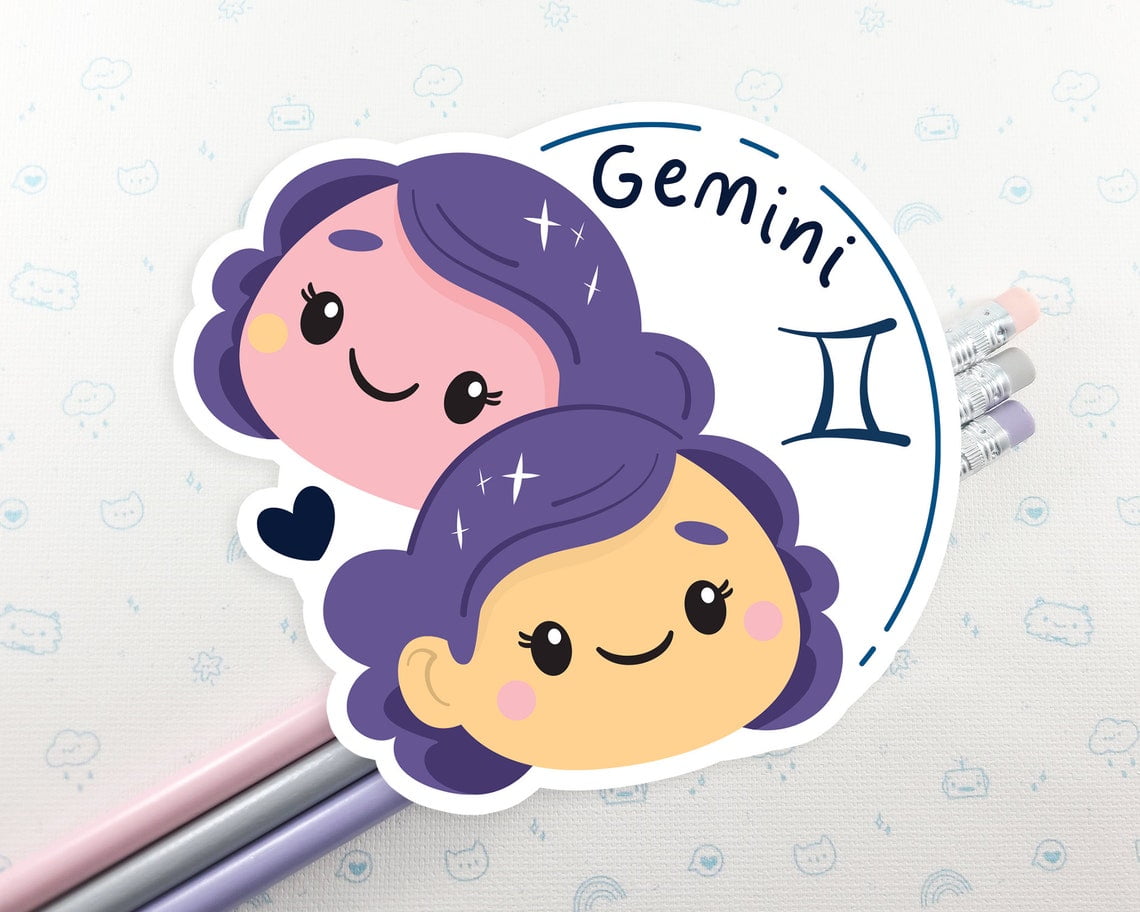Maneki Gemini Zodiac Sign Er, Astrology Vinyl Er, Star Chart Laptop ...