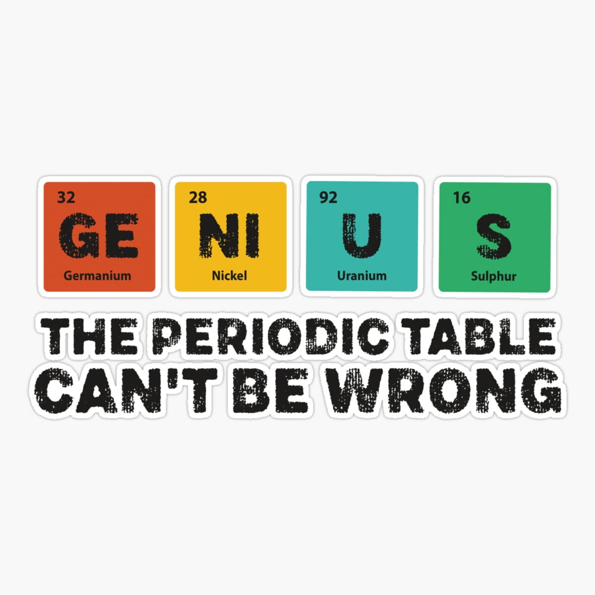 Maneki Genius The Periodic Table Can'T Be Wrong Er, Phone Decal Water ...