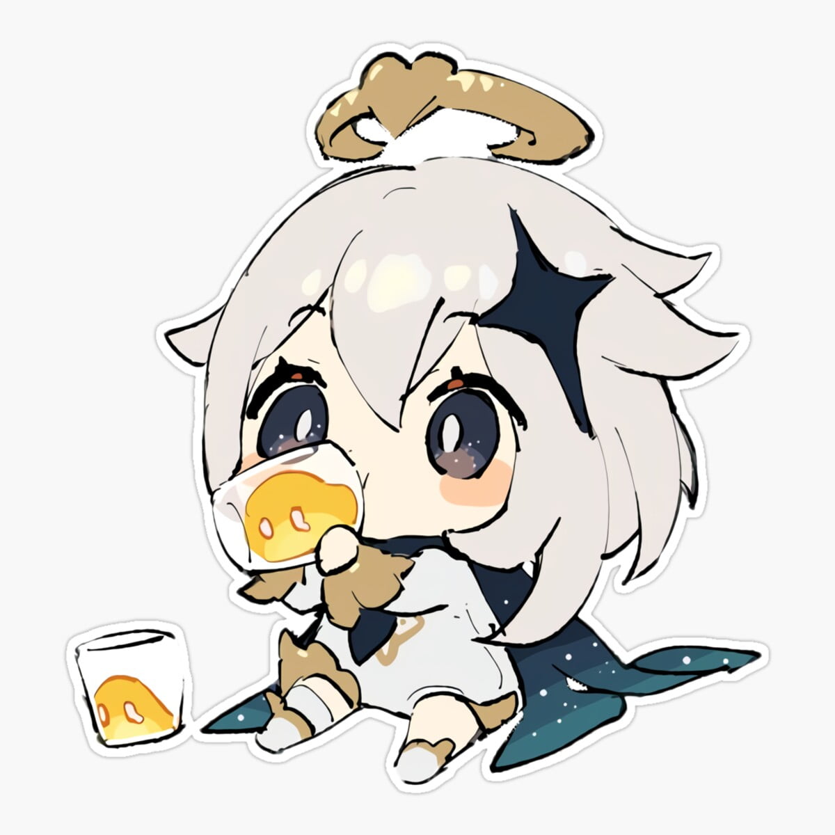 Maneki Genshin Impact - Chibi Paimon Refreshing Drink Er, Phone Decal ...