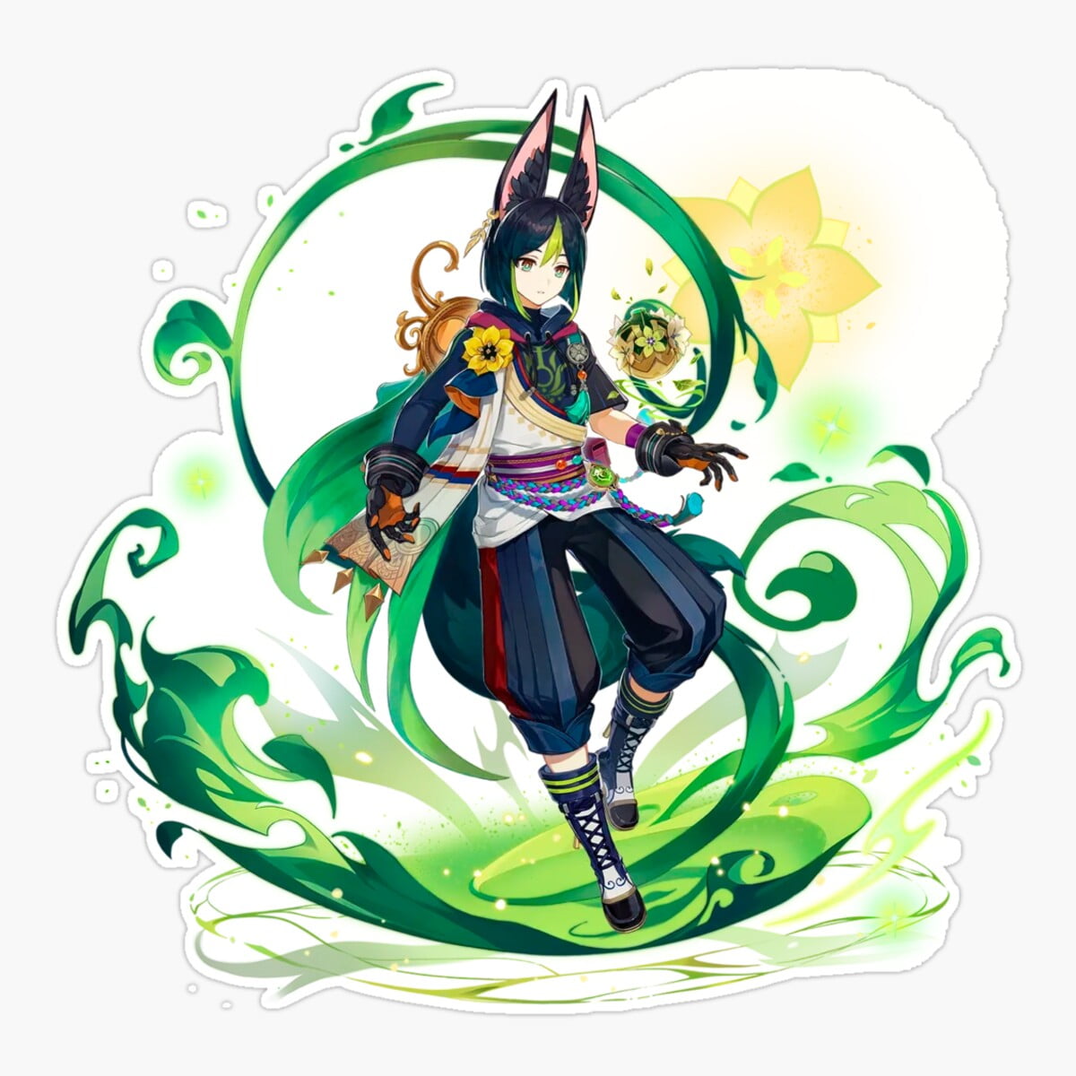 Maneki Genshin Impact - Tighnari Oicial Character Wish - Gacha Splash Art Er, Phone Decal Water ...