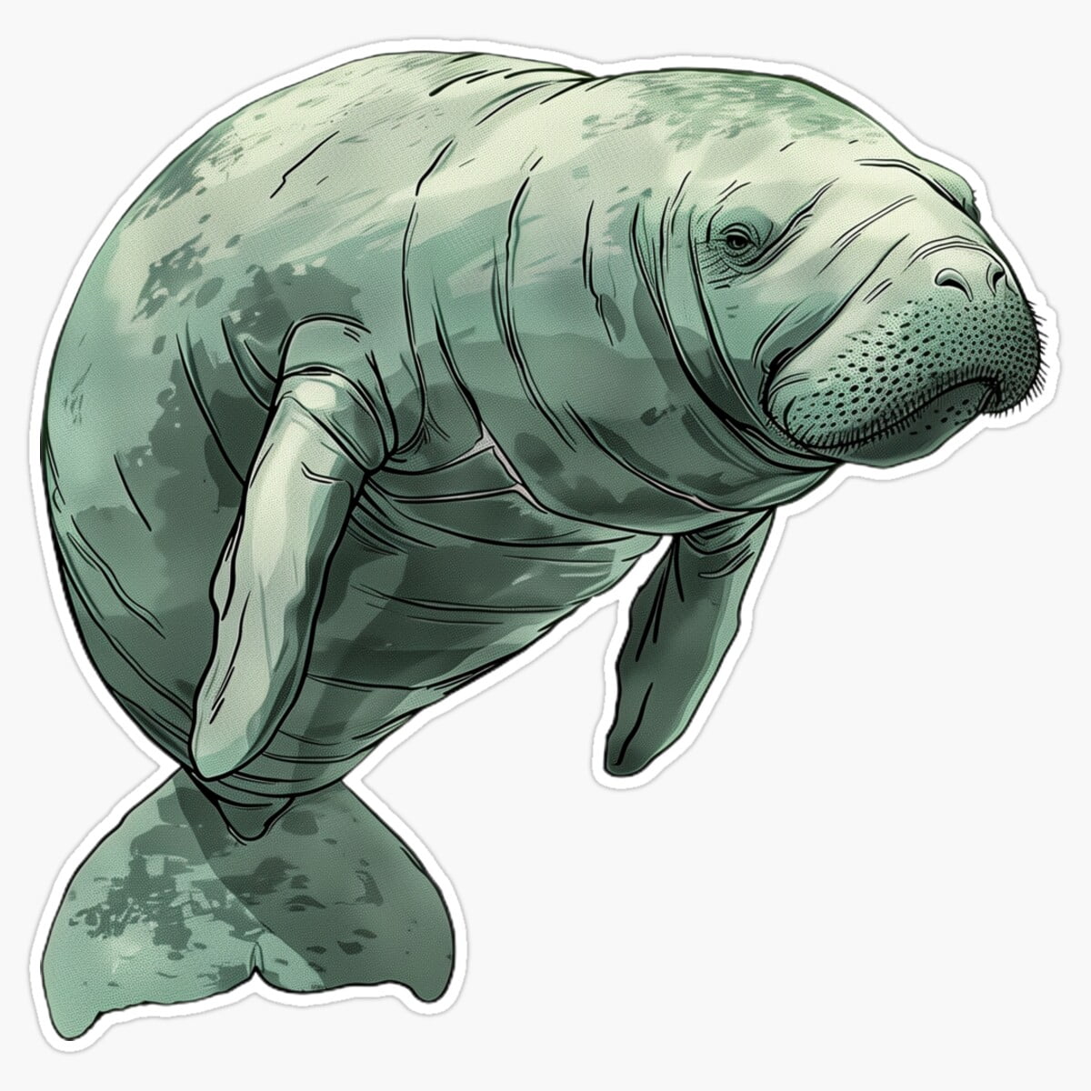 Maneki Gentle Giant Of The Sea: Manatee Er, Phone Decal Water Bottle ...