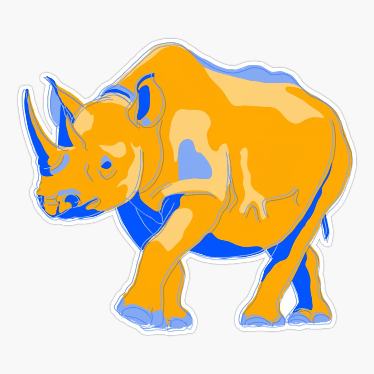 Maneki Gentle Rhino Er, Phone Decal Water Bottle Stickers Car Decals ...