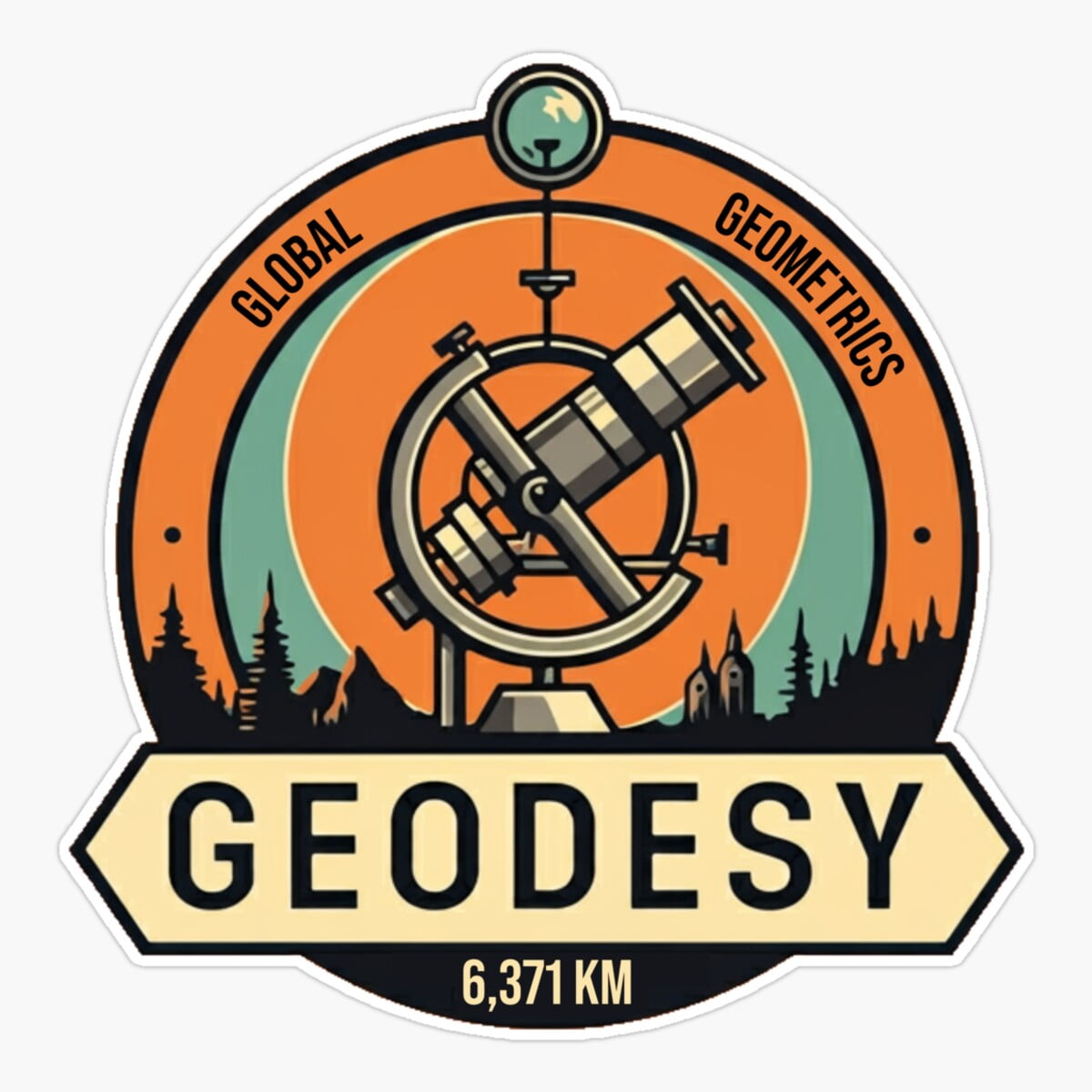 Maneki Geodesy - Retro Logo Sticker, Phone Decal Water Bottle Stickers Car Decals, Funny ...