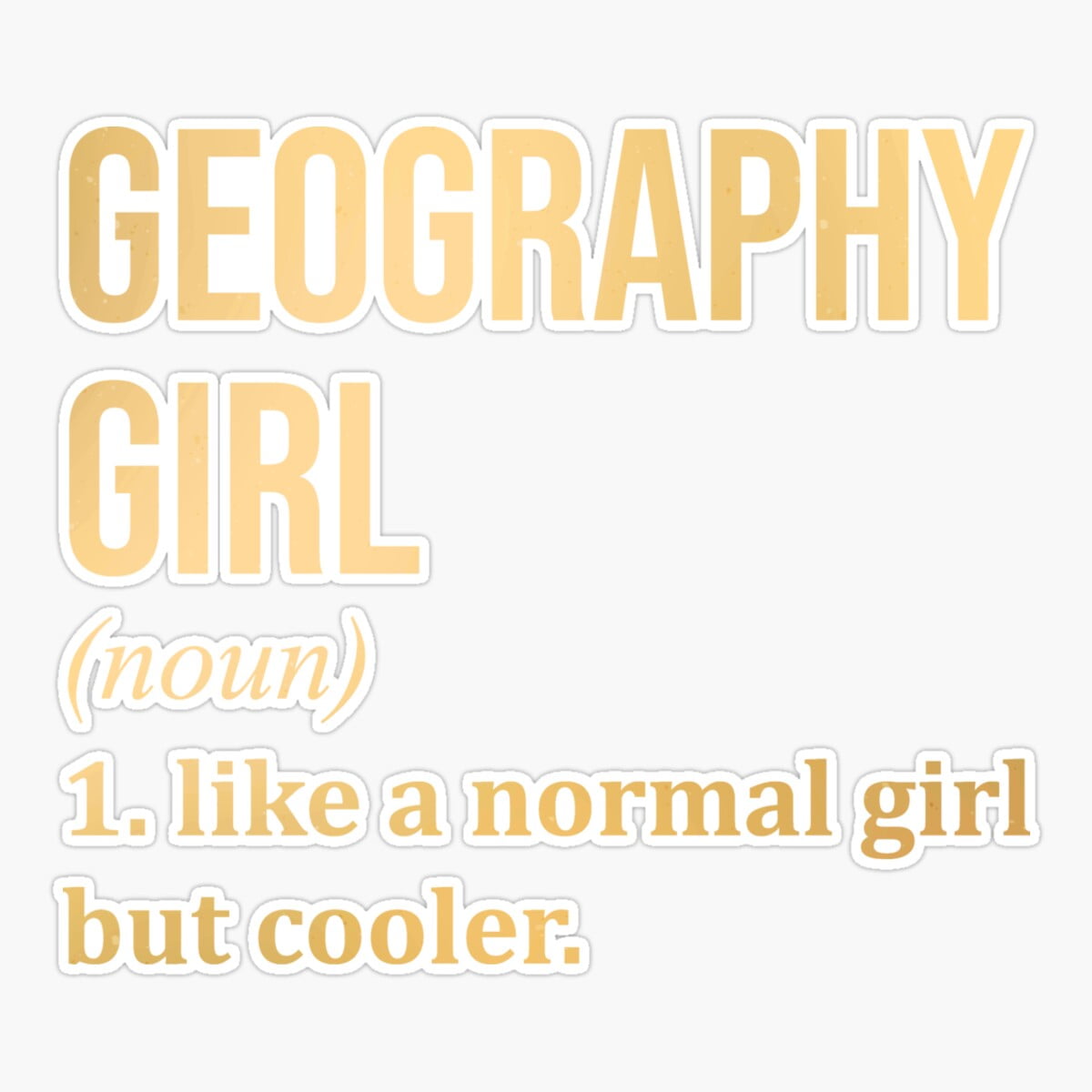 Maneki Geography Girl Deinition In Gold Sticker, Phone Decal Water ...