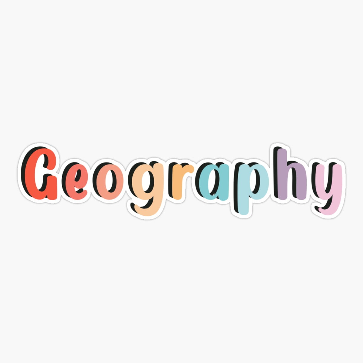 Maneki Geography Pastel Rainbow Subject Label Sticker, Phone Decal ...