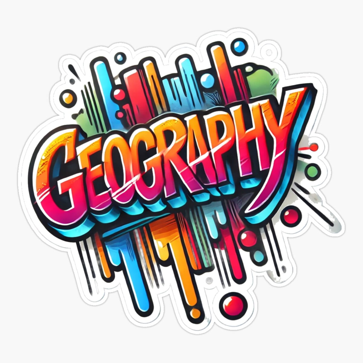 Maneki Geography School Subject Labels Sticker, Phone Decal Water ...