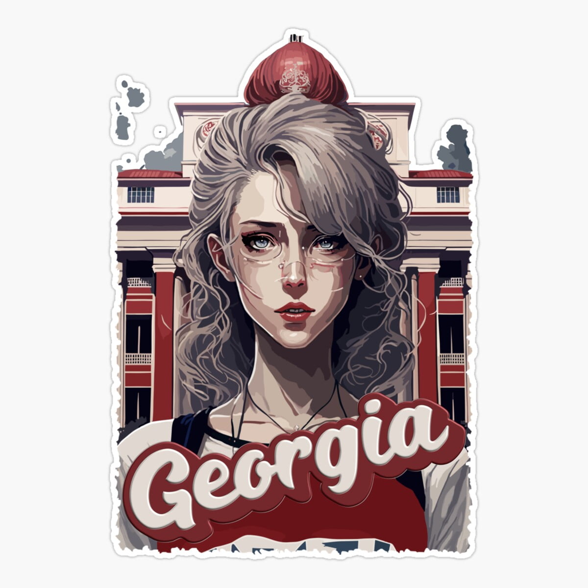 Maneki Georgia: Peach State Undercover Samurai Sticker, Phone Decal ...