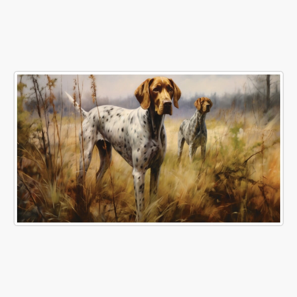 Maneki German Shorthaired Pointers Hunting In A Eild Er, Phone Decal ...