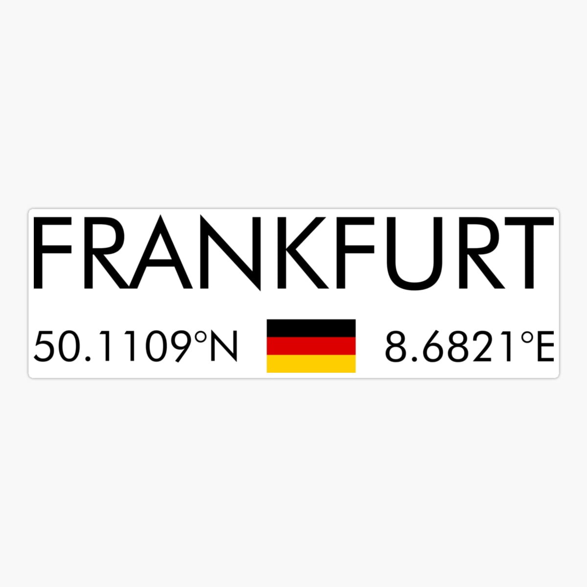 Maneki Germany - Rankurt City Coordinates Sticker, Phone Decal Water ...