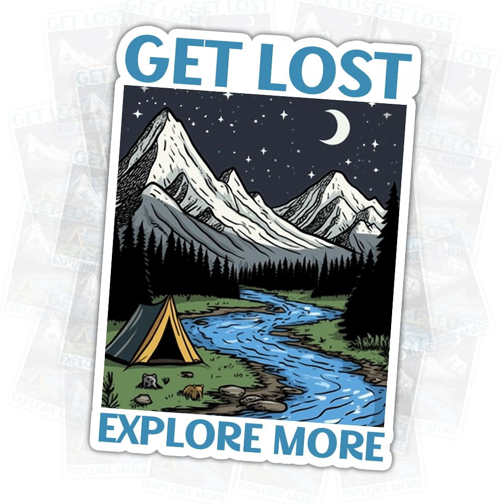 Maneki Get Lost Explore More Sticker Adventurer Traveler Decal Camping ...