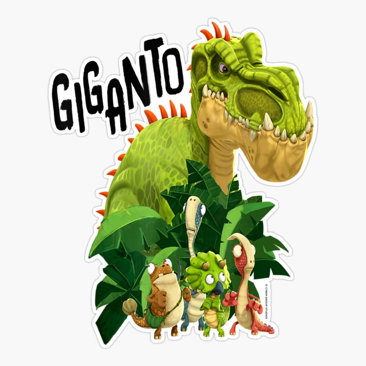 Maneki Gigantosaurus Giganto & 4 Kid Dinos Giganto Er, Phone Decal Water Bottle Stickers Car ...