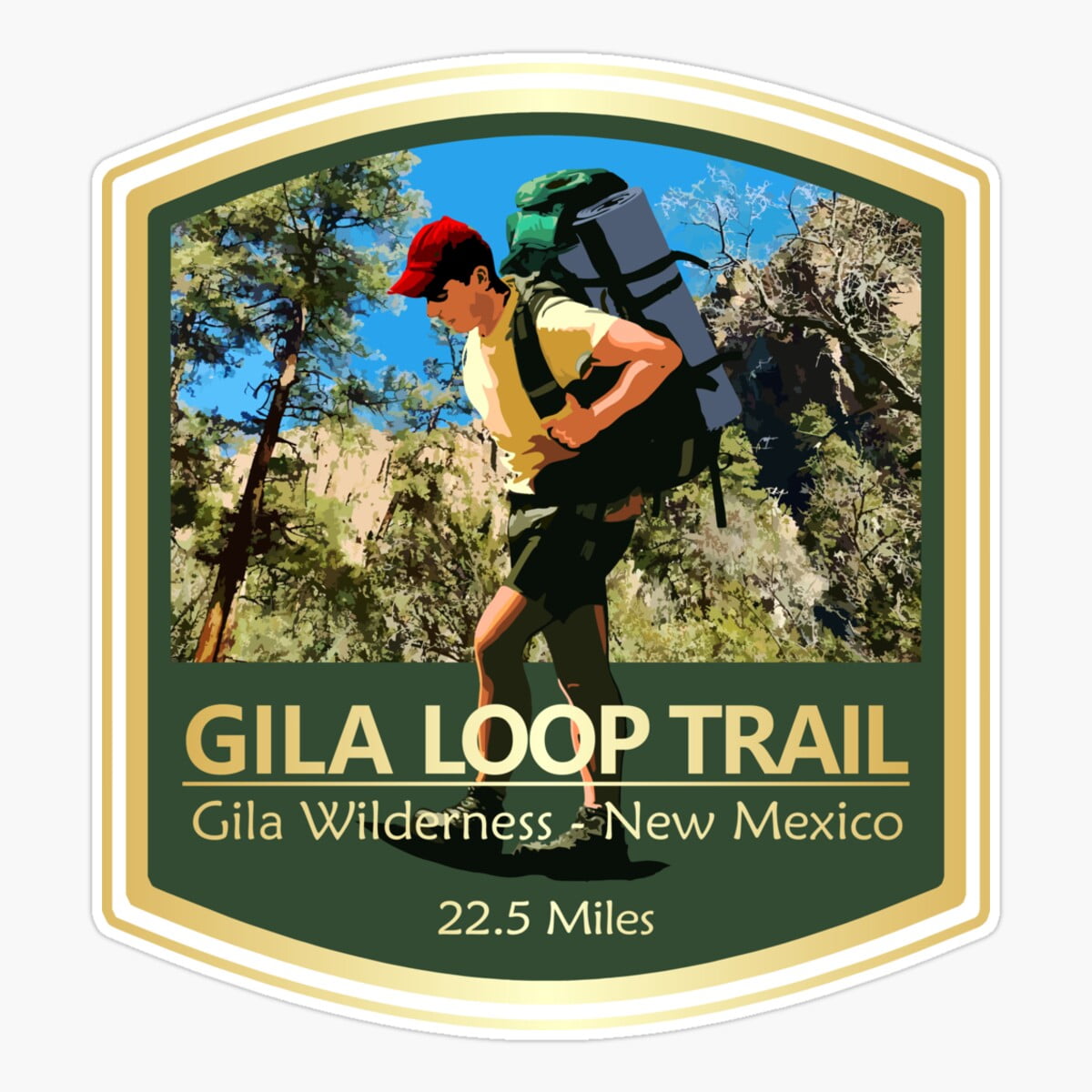 Maneki Gila Loop Trail (P) Sticker, Phone Decal Water Bottle Stickers ...